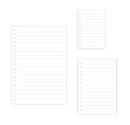 Blank lined hole punched paper sheets for ring Vector Image