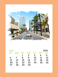 Hand drawing lettering month june in a wreath Vector Image