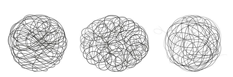 Confused messed up thoughtsicon set depressed Vector Image