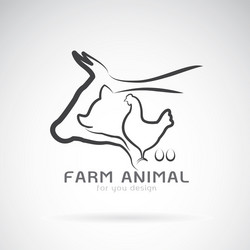 Farm Animal Label Set Royalty Free Vector Image