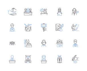 Professions outline icons collection doctor Vector Image