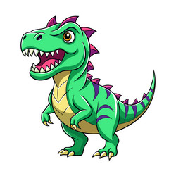 Roaring t-rex cartoon multiple Royalty Free Vector Image