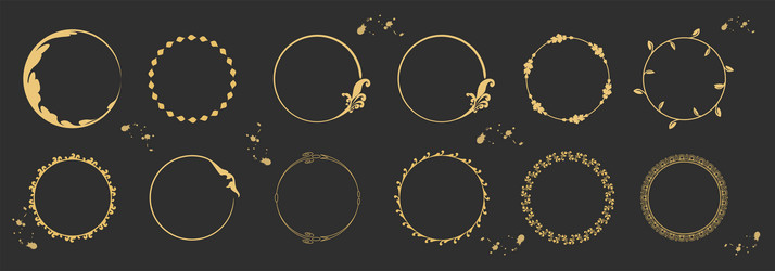 Set of round frames for logo Royalty Free Vector Image