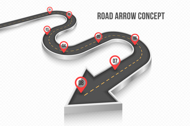 Winding 3d road concept on a transparent Vector Image