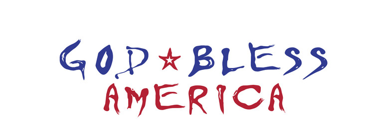 God bless america lettering with american flag Vector Image