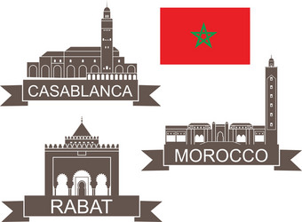 Travel to morocco set moroccan art and culture Vector Image