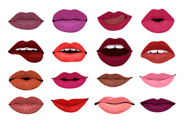 Female lips set on sweet passion lip design Vector Image