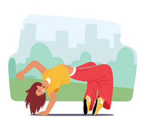 Young female character frozen mid-movement Vector Image