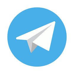 Telegram icon social media white paper plane Vector Image