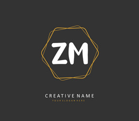 Z m zm initial letter handwriting and signature Vector Image