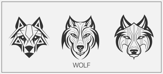 Abstract luxury wolf head monogram logo design Vector Image