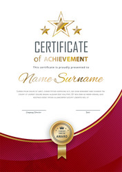 Vintage red and gold star performer certificate Vector Image