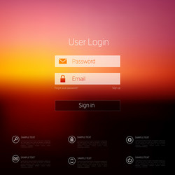 Orange user login page Royalty Free Vector Image
