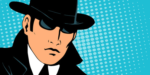 Detective spy shadow Royalty Free Vector Image