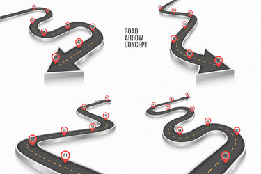 Winding 3d road concept on a transparent Vector Image