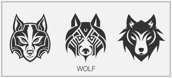 Abstract luxury wolf head monogram logo design Vector Image