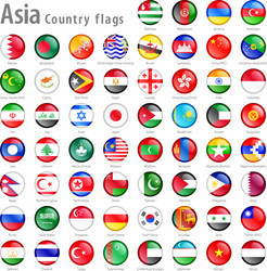 All european country flags icons circle shape Vector Image