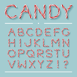 Christmas candy cane lettering font set Royalty Free Vector