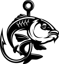 Hand drawn hawaiian fish hook logo design inspirat