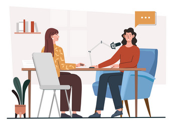 Employment interview 2d isolated Royalty Free Vector Image