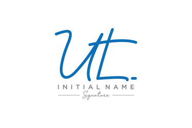 Initial ut signature logo template hand drawn Vector Image