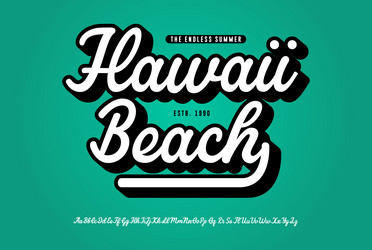 Original brush script font retro typeface Vector Image