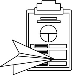 Paper with data chart on table Royalty Free Vector Image