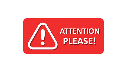 Banner with attention please red Royalty Free Vector Image