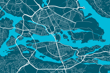 Stockholm map detailed city Royalty Free Vector Image