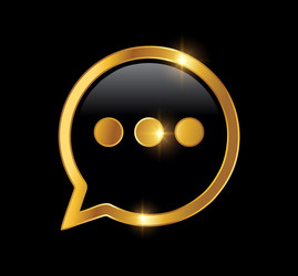 Golden information chat logo icon Royalty Free Vector Image