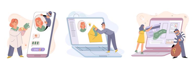 Hacker activity big set hacking computer Vector Image