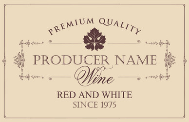 Wine bottle label Royalty Free Vector Image - VectorStock