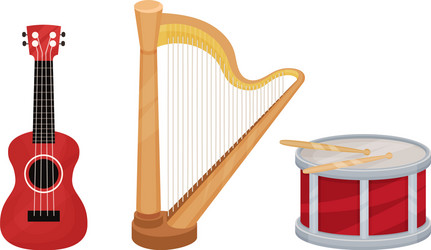 Folk musical instruments set classical Royalty Free Vector