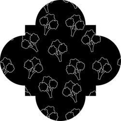 Frame with broccoli pattern background Royalty Free Vector