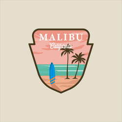 Malibu california beach poster template graphic Vector Image