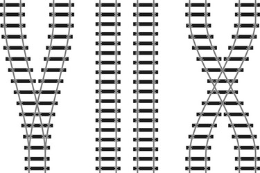 Train railway road rails constructor elements Vector Image