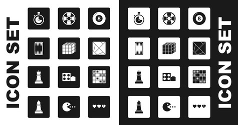 Set billiard pool snooker ball rubik cube chess Vector Image