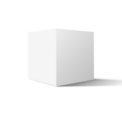 Blank white cube 3d box template Royalty Free Vector Image
