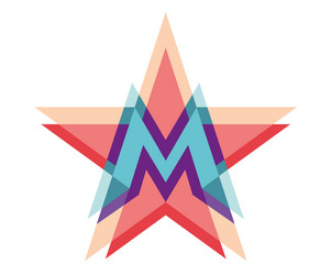 Km k m letter modern logo design with yellow Vector Image