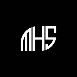 Mhs letter logo design on black background Vector Image
