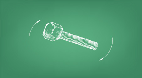 Sketch of an hex bolt on blueprint Royalty Free Vector Image