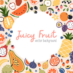 Fruits frame template Royalty Free Vector Image