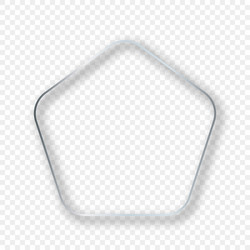 Silver glowing rounded pentagon shape frame Vector Image