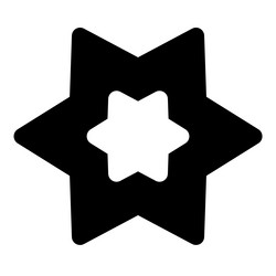 Six point star flat icon isolated on white Vector Image