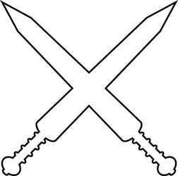 Crossed gladius swords icon Royalty Free Vector Image