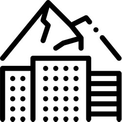 High-rise buildings among mountains icon Vector Image