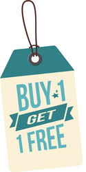 Price tag buy 1 get free now image Royalty Free Vector Image