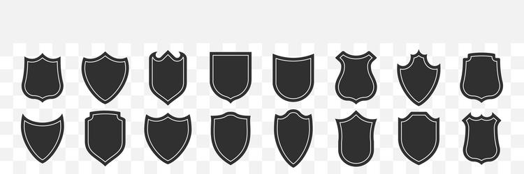 Set of shields icon on a transparent background Vector Image