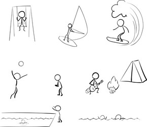 Stick Figure Vacation Vector Images (over 1,100)