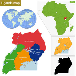 East africa region map countries in eastern Vector Image
